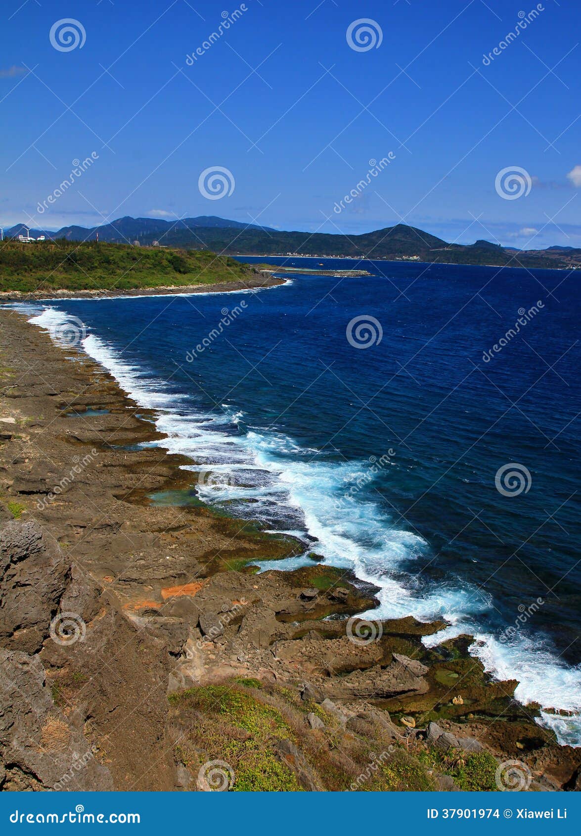 Seaside of the Pacific Ocean Taiwan Stock Photo - Image of peaceful ...