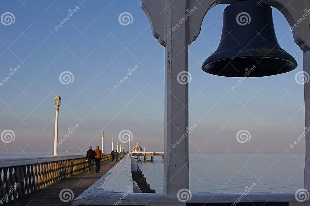 Seaside Pier, with Ships Bell Stock Photo - Image of warning, trip: 411228