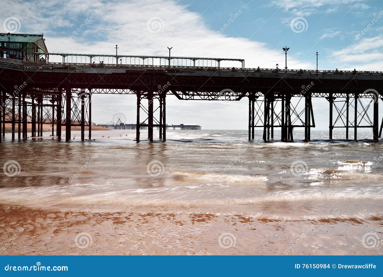 Seaside Piers of Blackpool editorial stock image. Image of blackpool ...