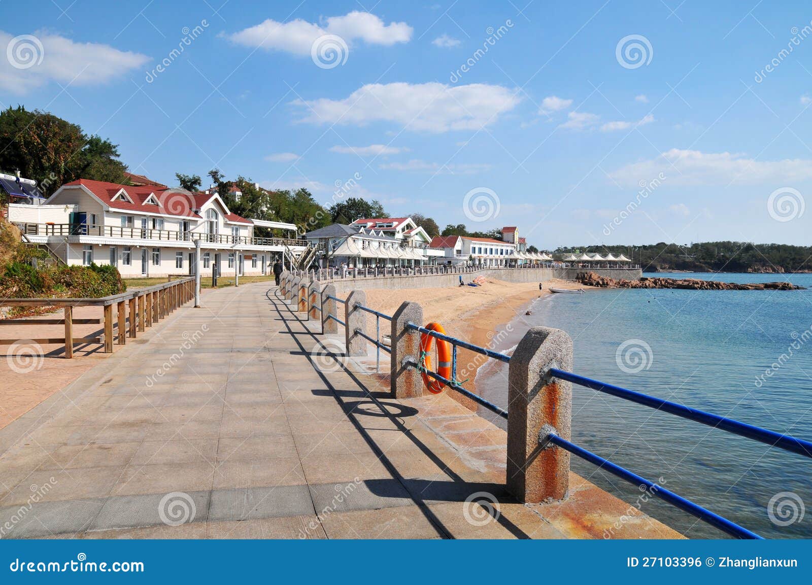 Seaside plank road stock photo. Image of house, road - 27103396