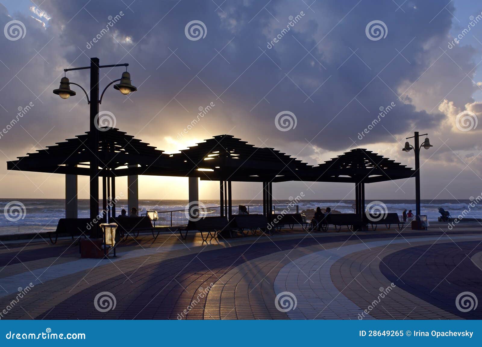 Seaside promenade stock image. Image of embankment, canopy - 28649265