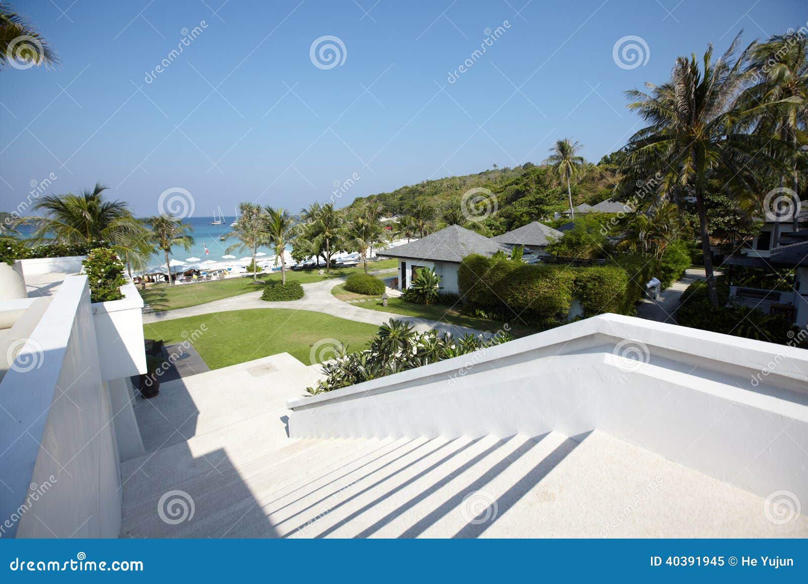 Seaside resort stock image. Image of tree, resort, house - 40391945