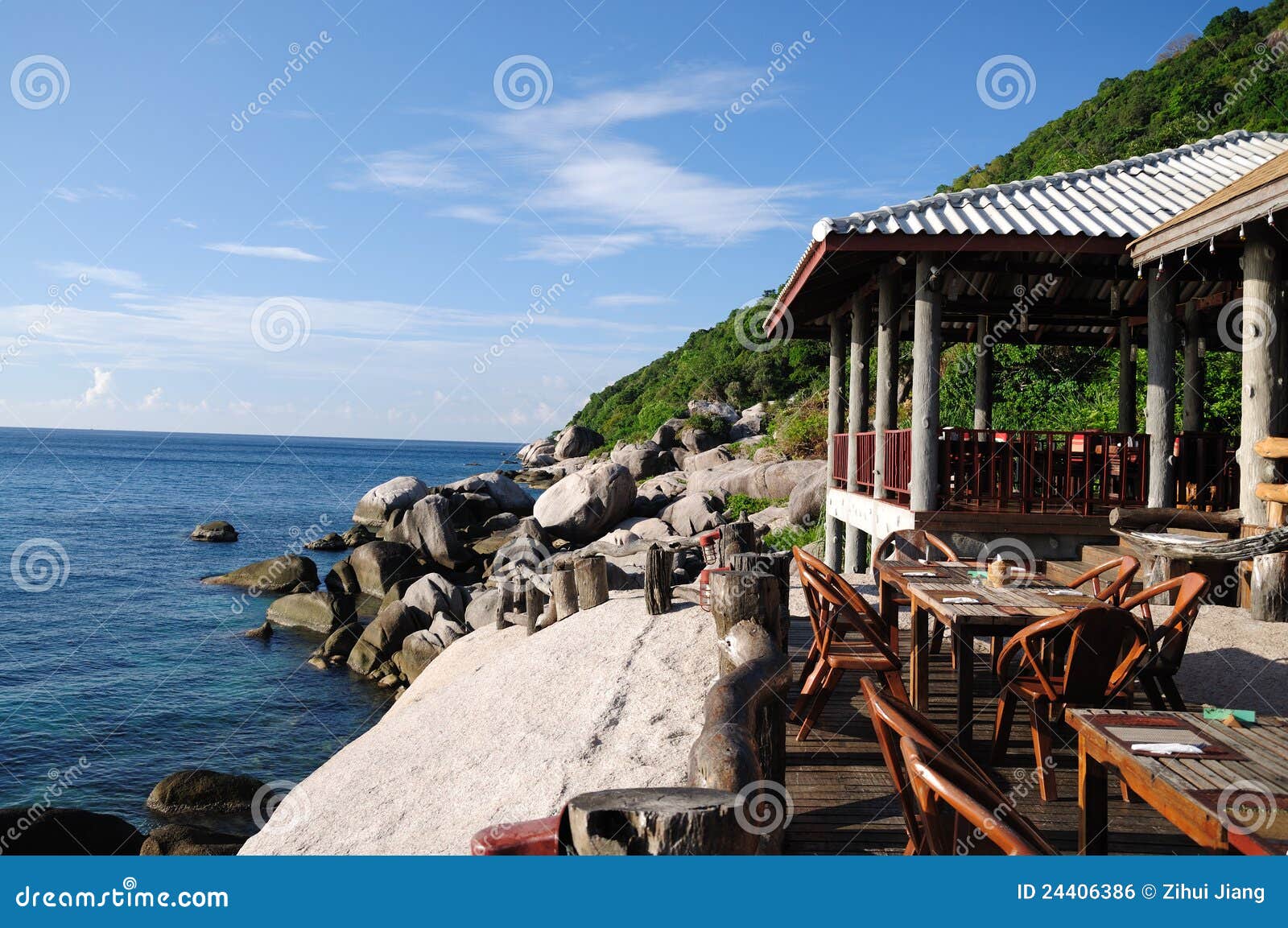 Seaside Restaurant stock photo. Image of comfortable - 24406386