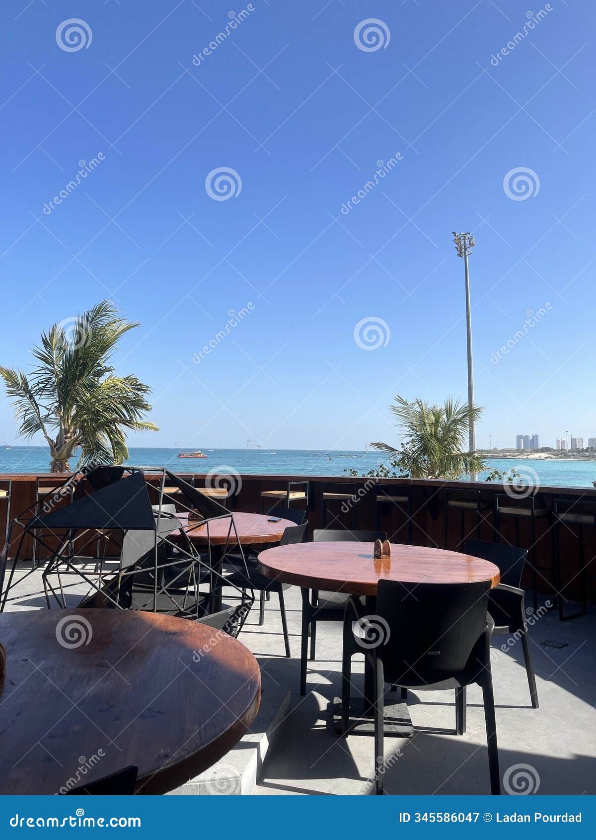 View of a Restaurant by the Sea Stock Image - Image of condominium ...