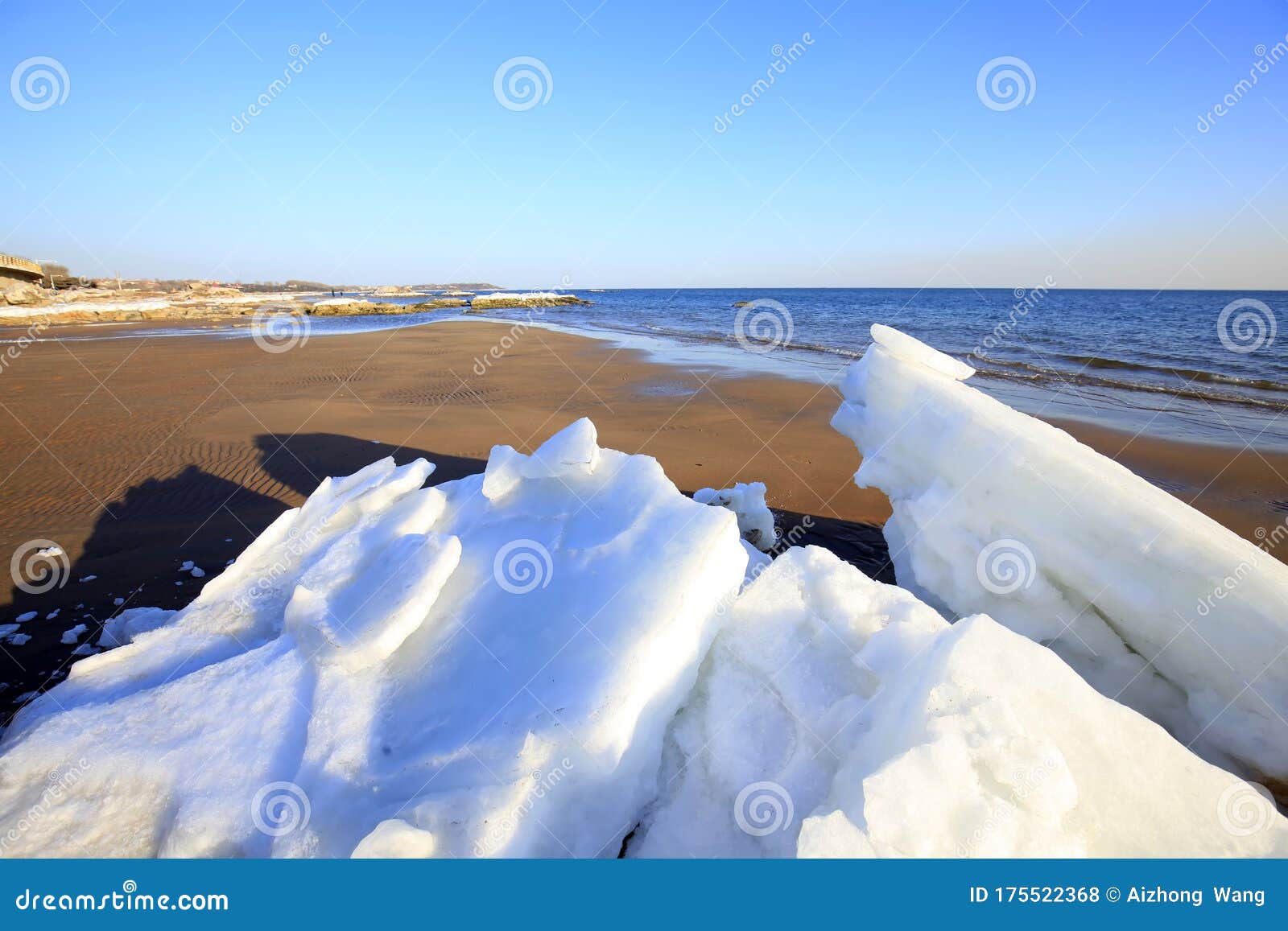 Seaside Scenery is in Winter Stock Photo - Image of reflection, famous ...