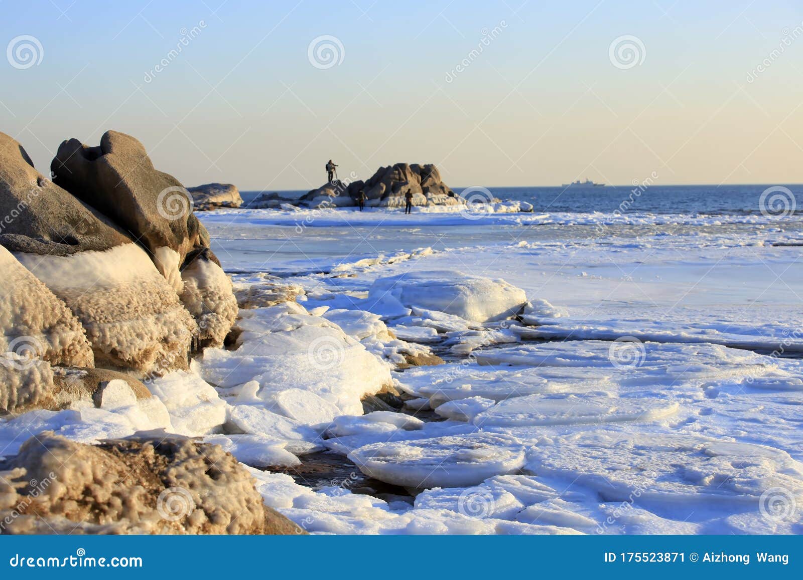 Seaside Scenery is in Winter Stock Image - Image of weather, water ...