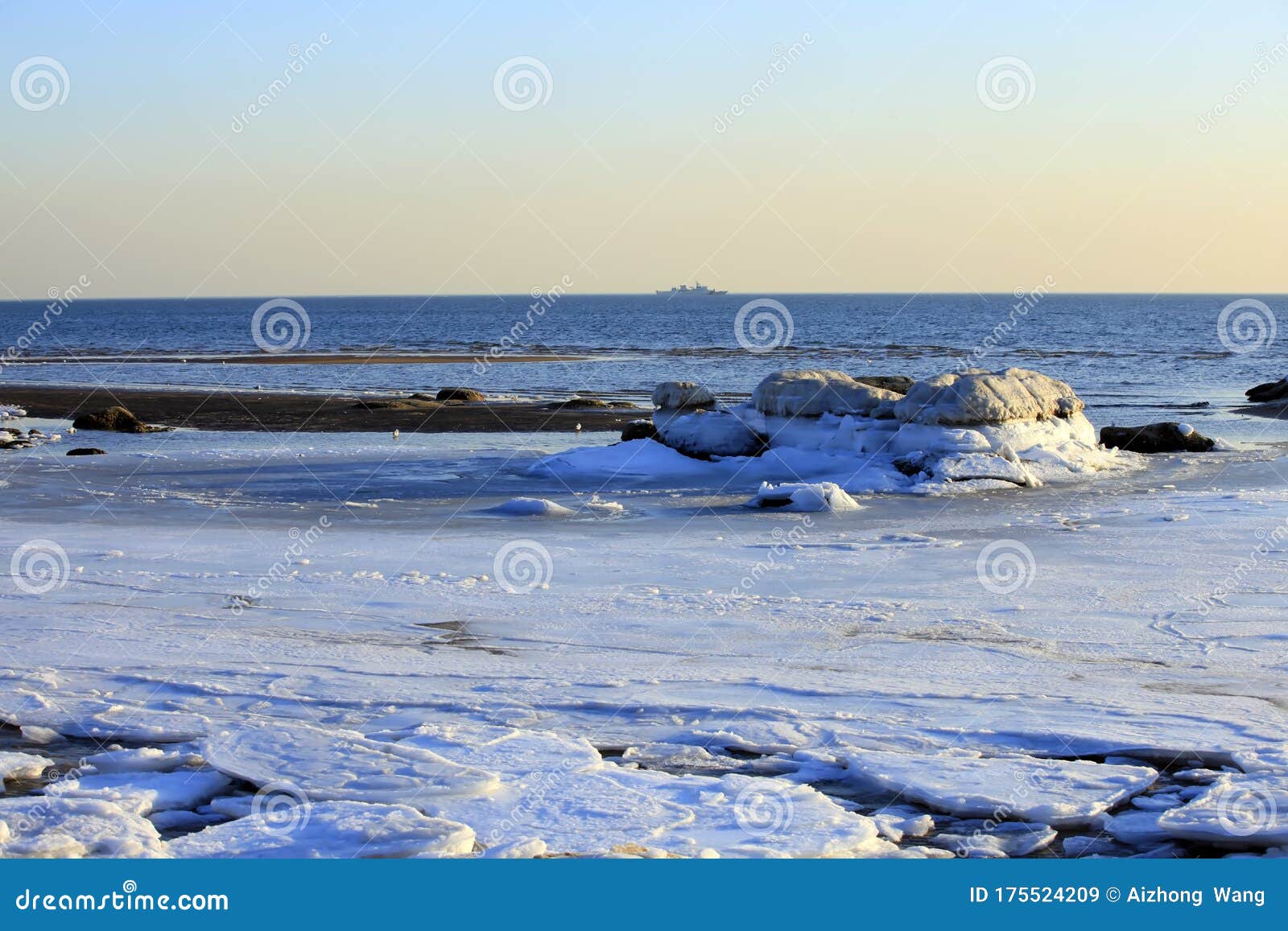 Seaside Scenery is in Winter Stock Image - Image of travel, seascape ...