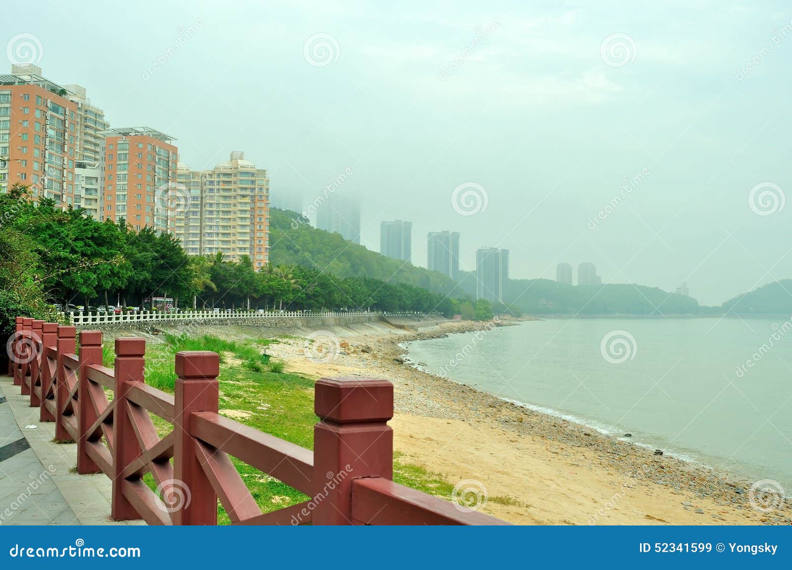 Seaside Sidewalk stock image. Image of tall, guangdong - 52341599