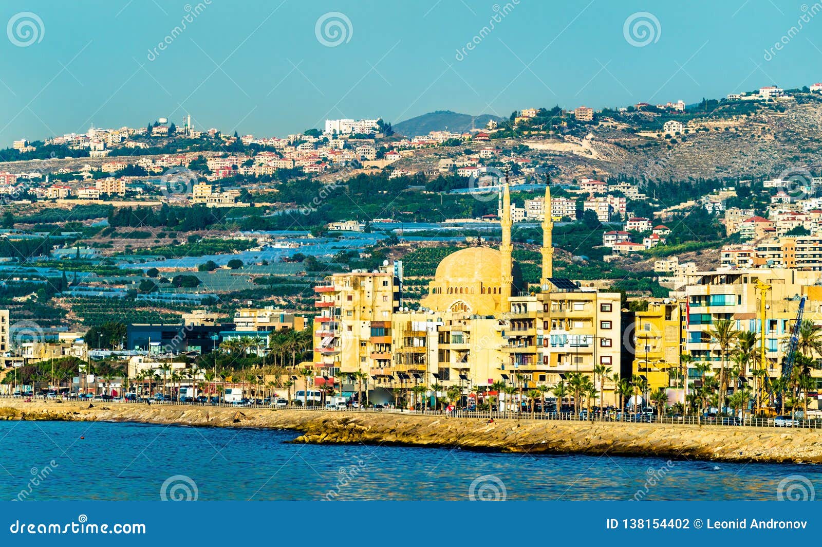 Seaside of Sidon Town in Lebanon Stock Photo - Image of palm, ancient ...