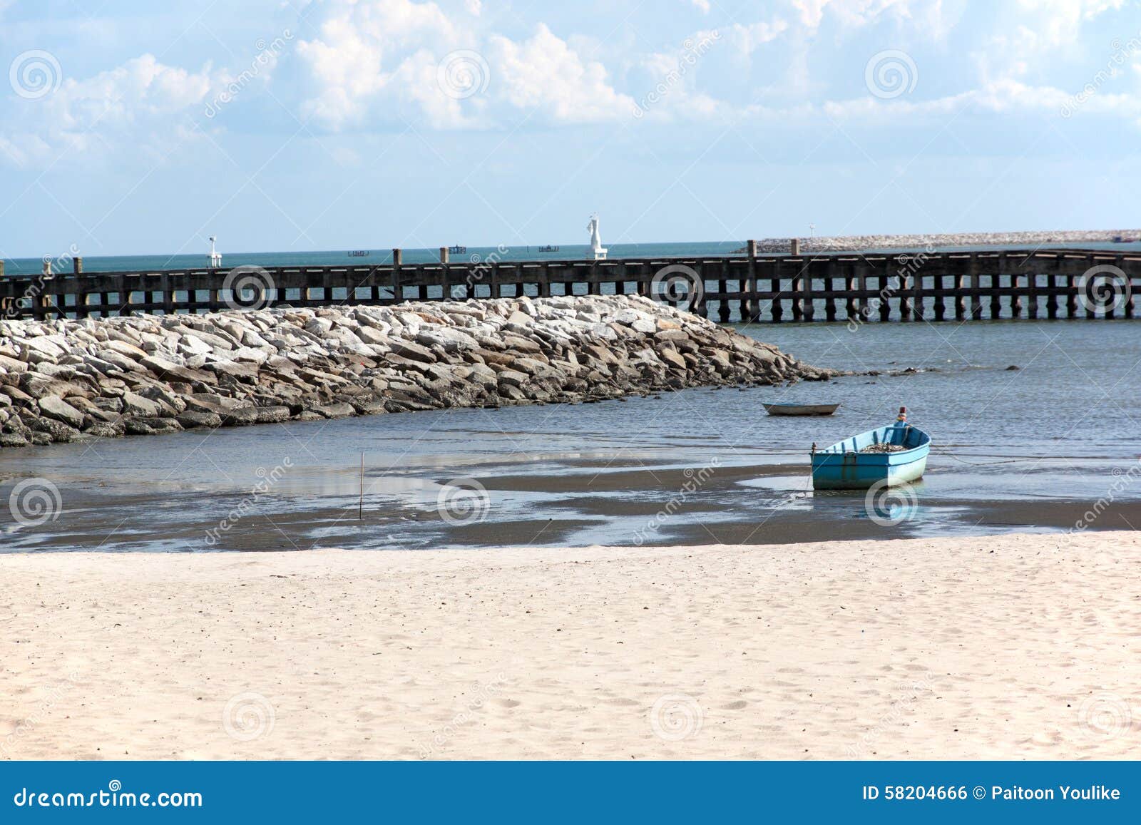 Seaside stone dam stock photo. Image of material, stone - 58204666