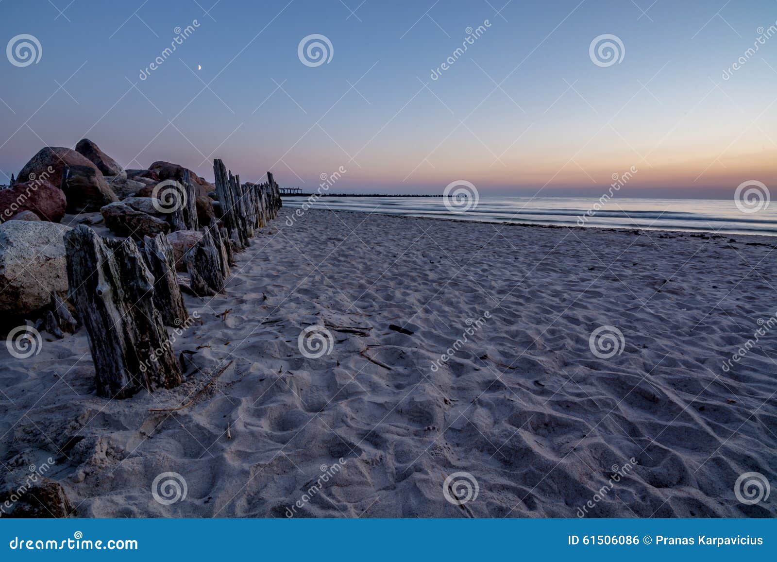 Seaside sunset in Sventoji stock photo. Image of seaside - 61506086