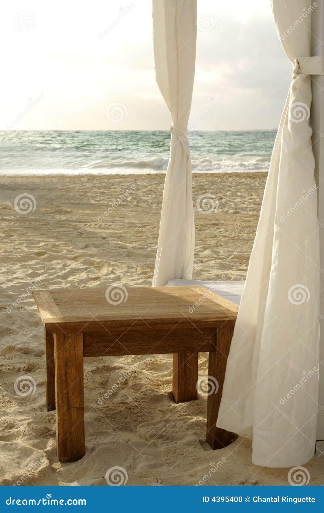 Seaside table stock photo. Image of waves, sand, morning - 4395400