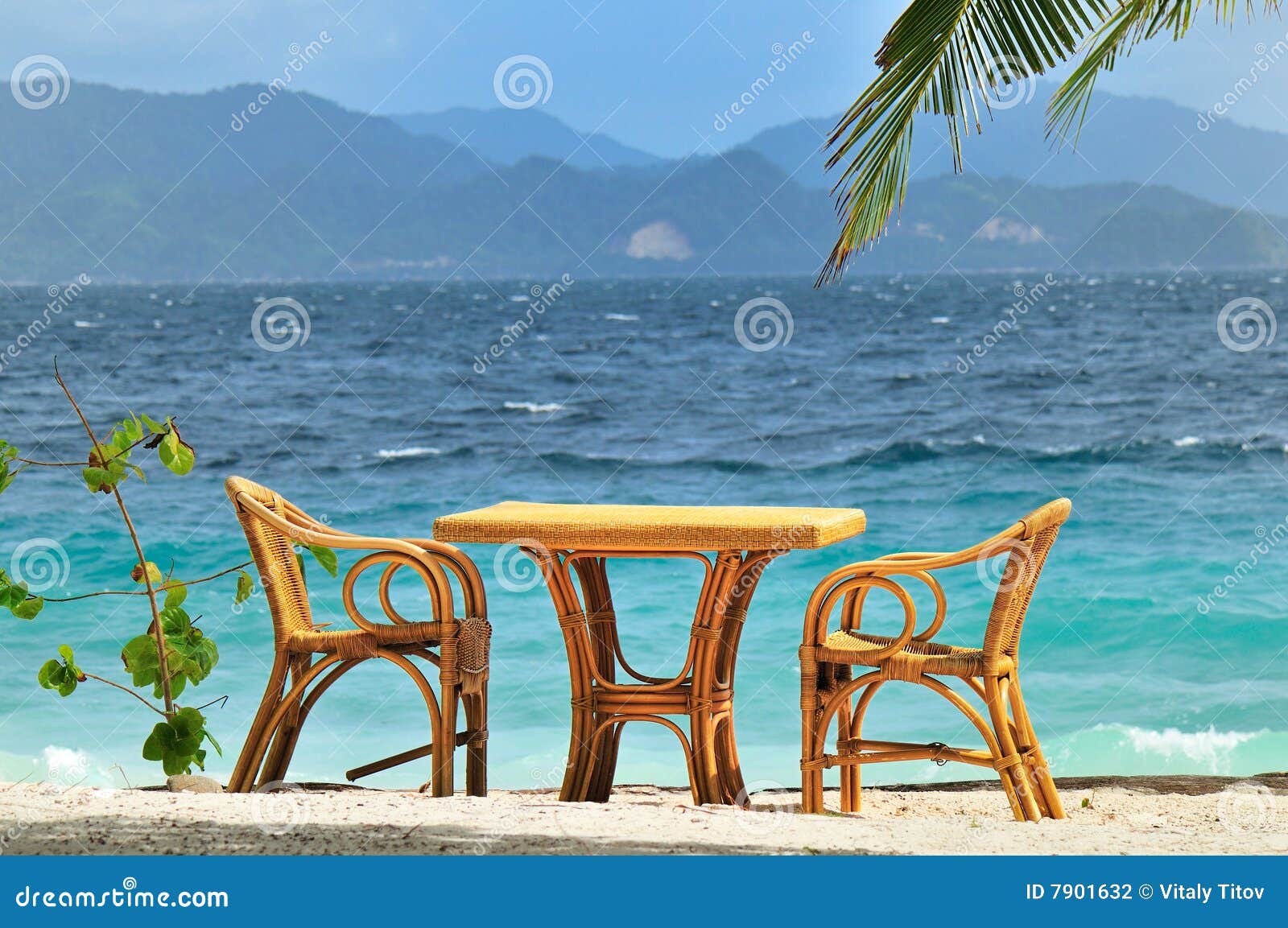 Seaside table stock photo. Image of beach, sand, private - 7901632