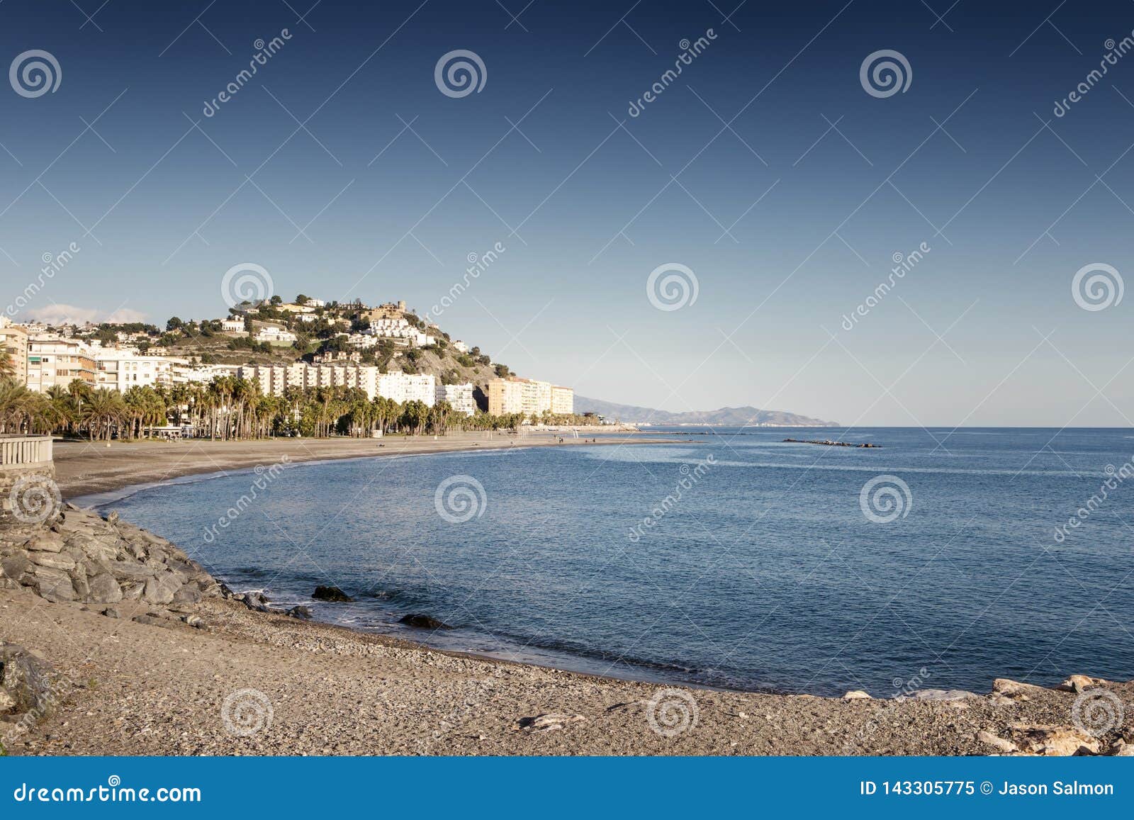 Seaside town of almunecar stock image. Image of vacation - 143305775