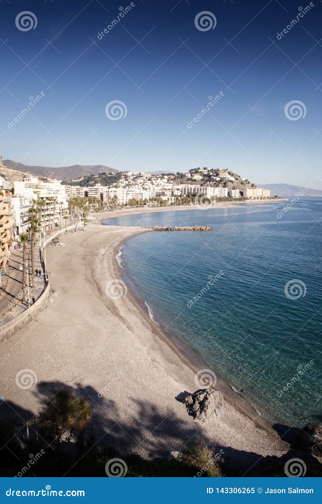 Seaside town of almunecar stock image. Image of location - 143306265
