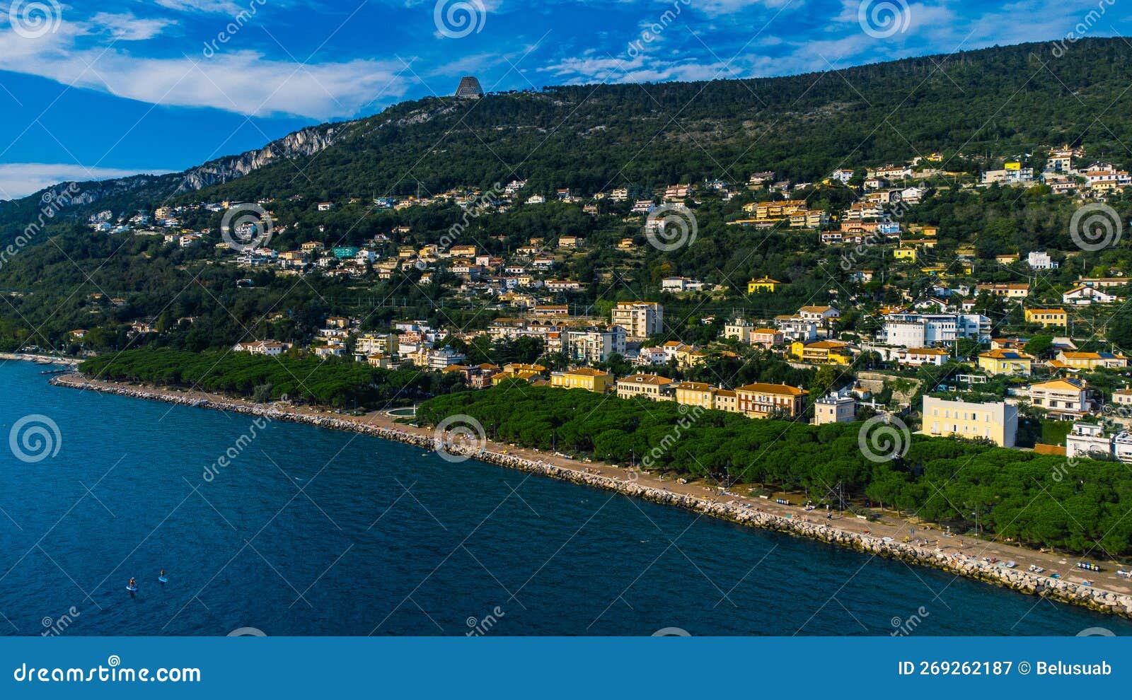 Seaside Town Trieste from Above Stock Image - Image of landmark ...