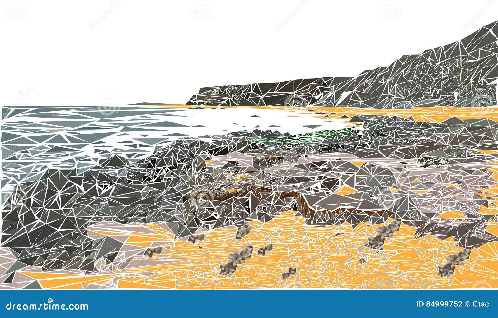 Seaside triangle landscape stock illustration. Illustration of geometry ...