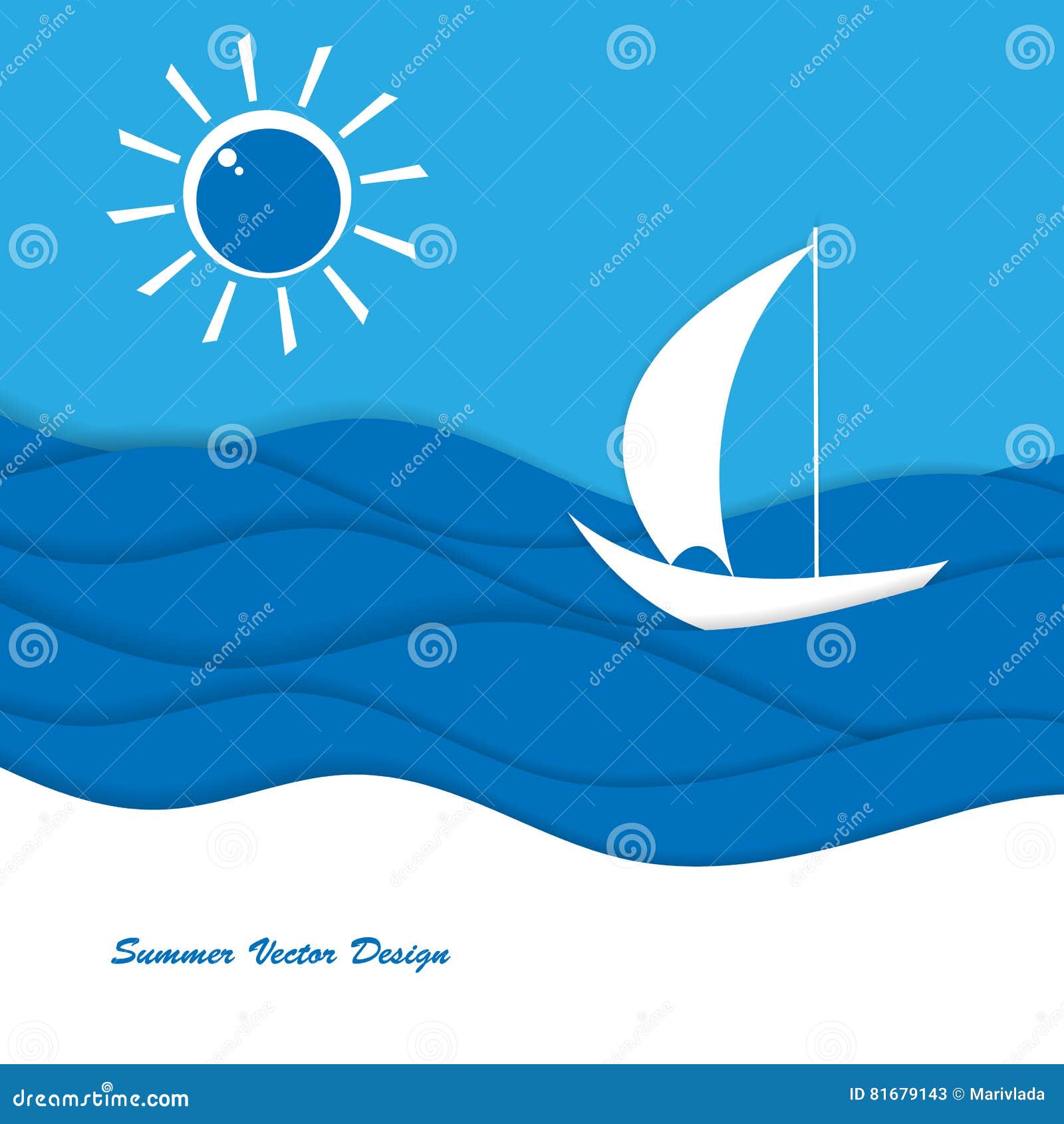 Seaside vector flat design stock vector. Illustration of beach - 81679143