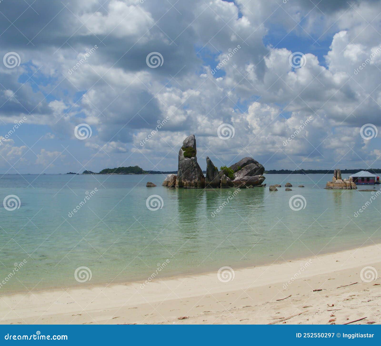 The Seaside View is Dotted with Large Rock Formations. Stock Image ...