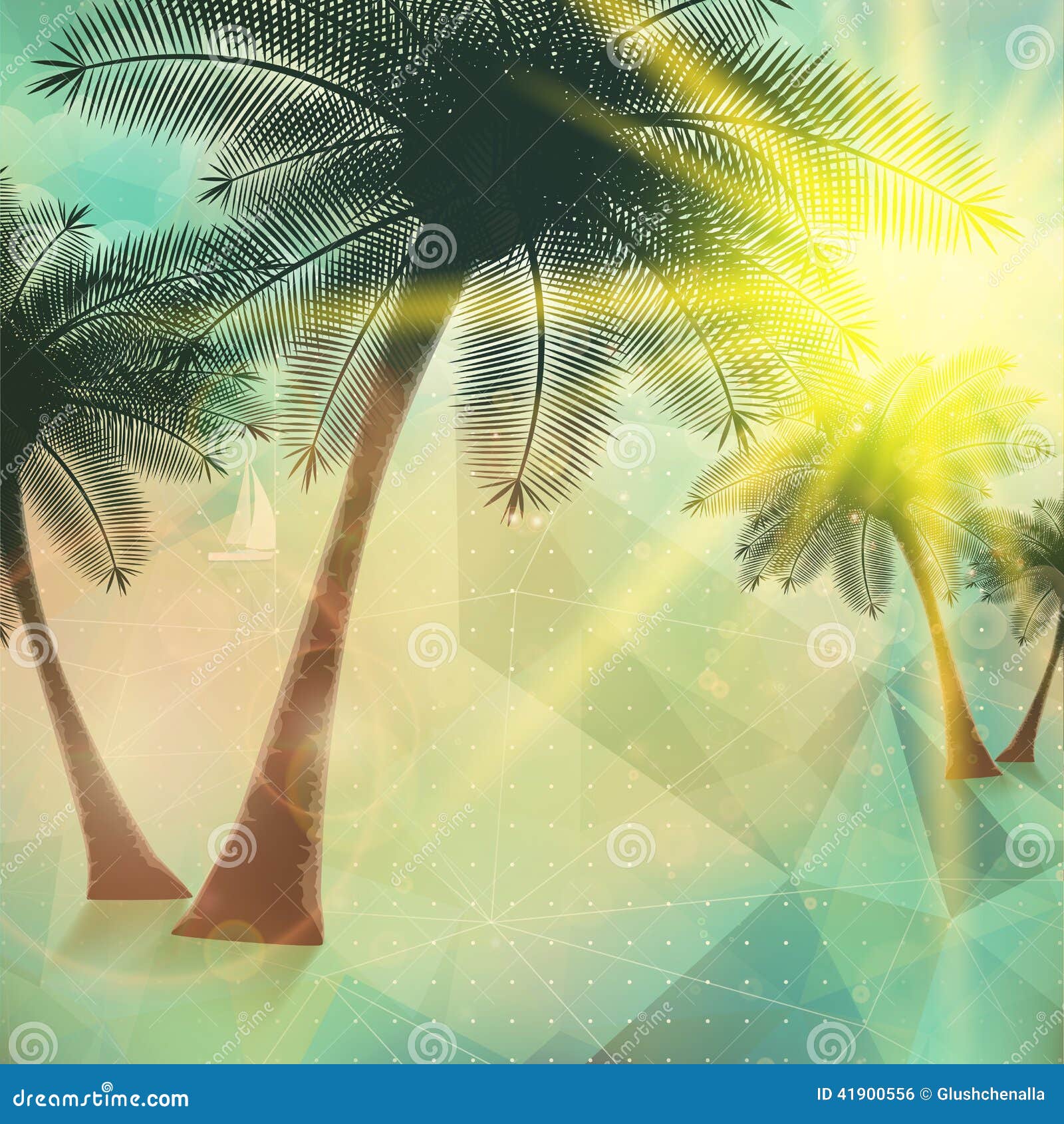 Seaside View Poster. Geometric Abstract Stock Vector - Illustration of ...