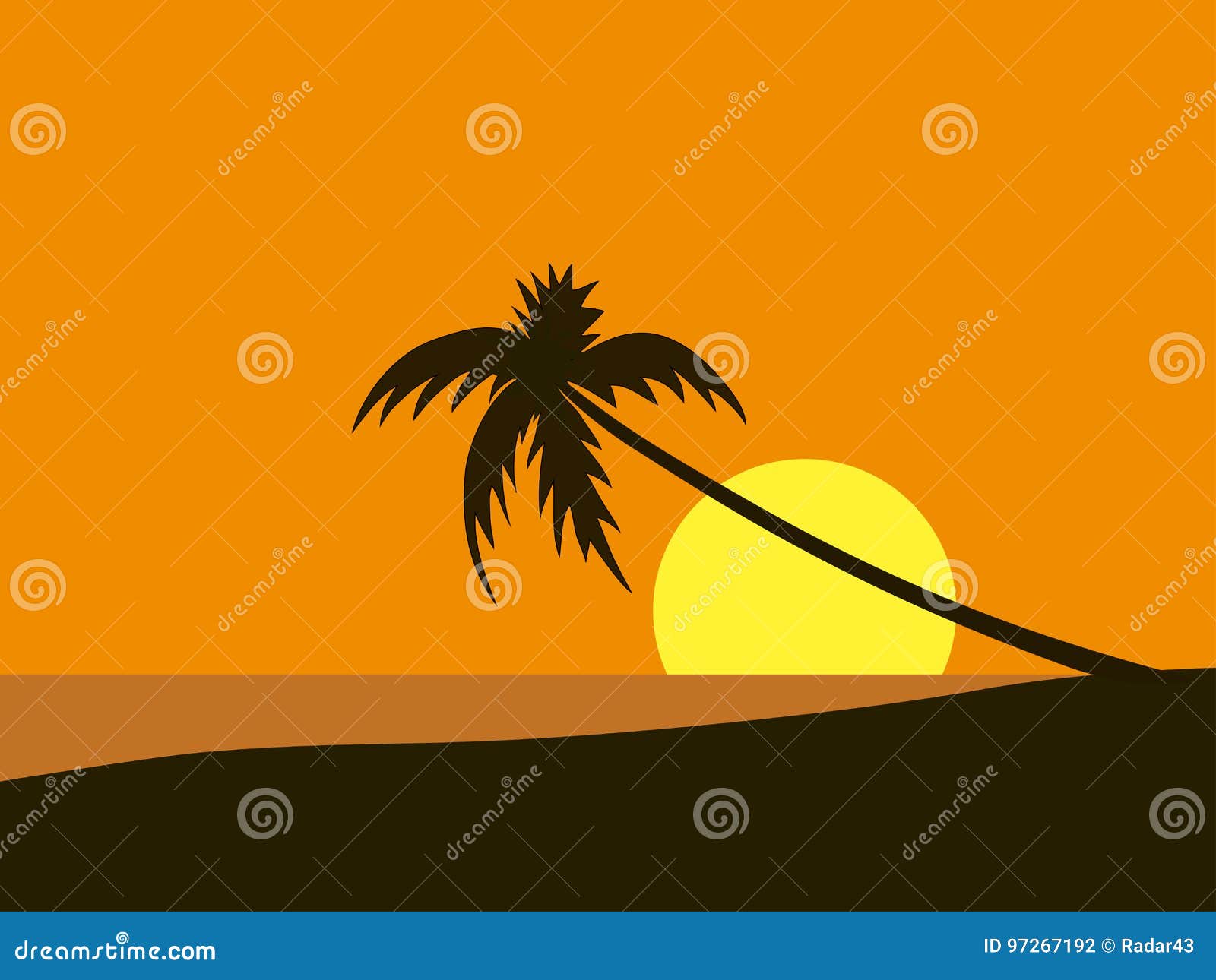 Seaside View Poster. Vector Beach Wallpaper Stock Vector - Illustration ...