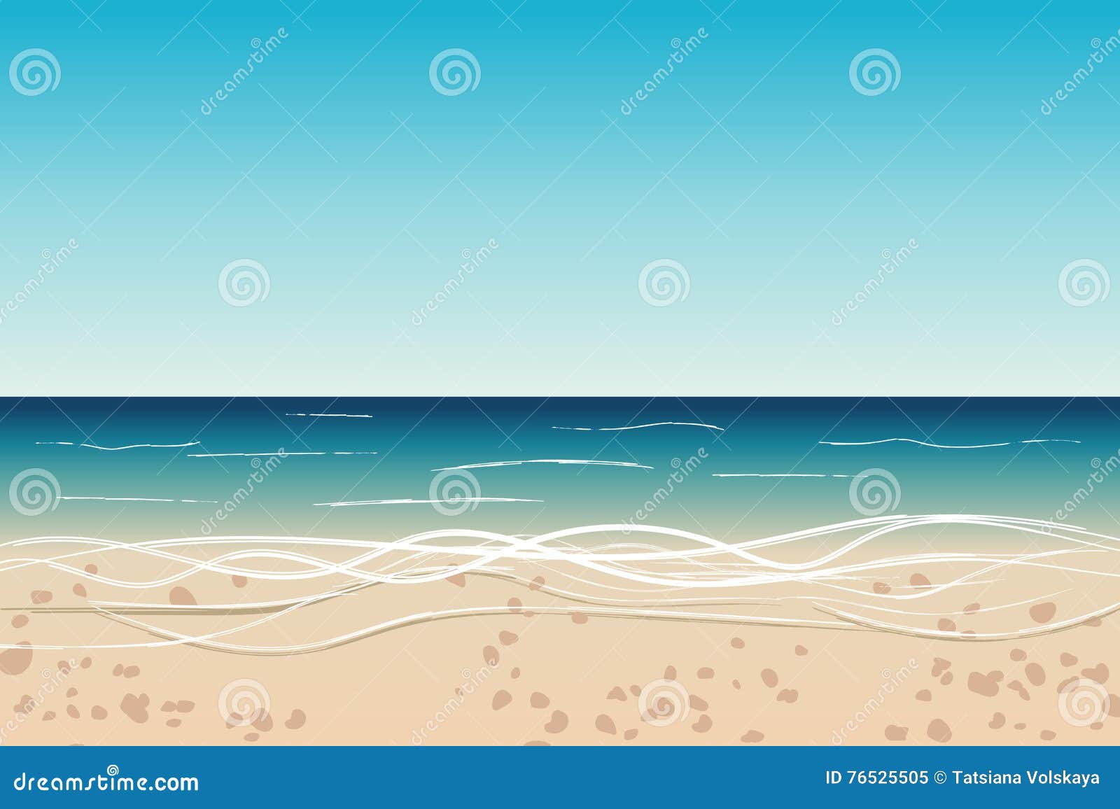 Seaside View on Tropical Summer Beach, Travel Background Stock Vector ...