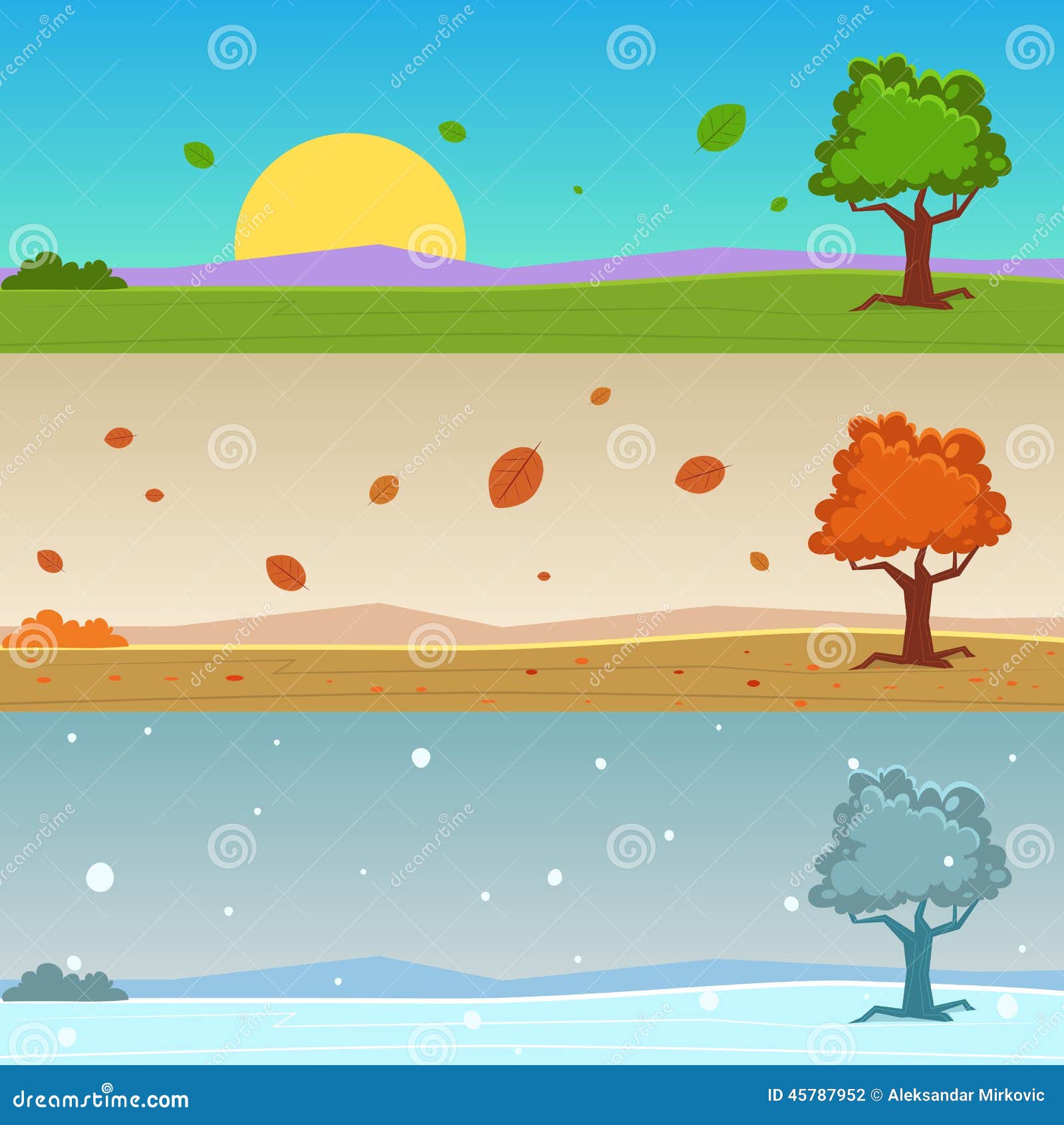 Season Cartoon Banners stock vector. Illustration of trunk - 45787952