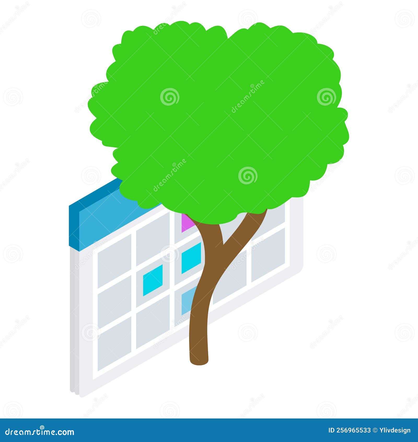 Season Concept Icon Isometric Vector. Desktop Calendar and Green Leafy ...
