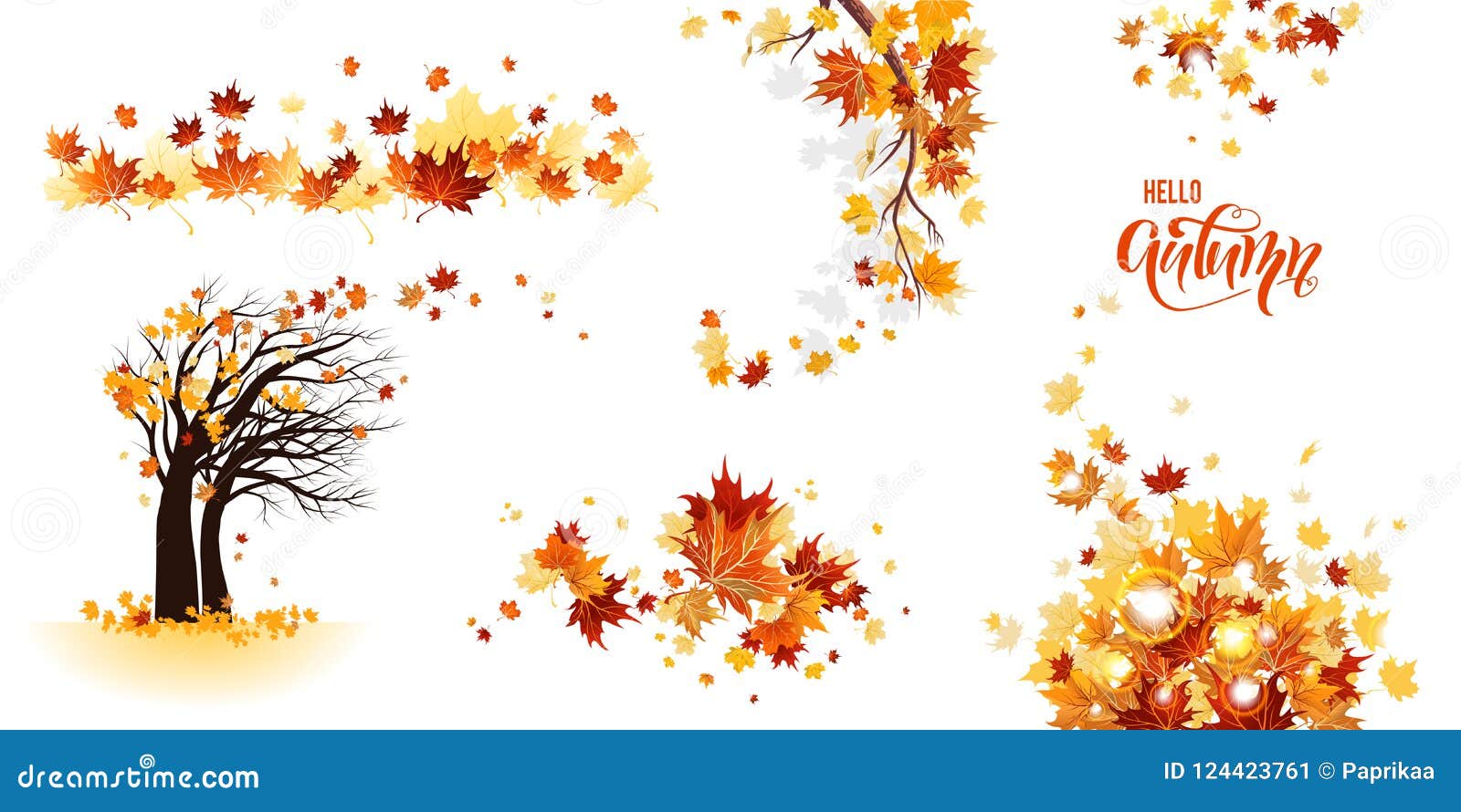 Season decor elements stock vector. Illustration of october - 124423761