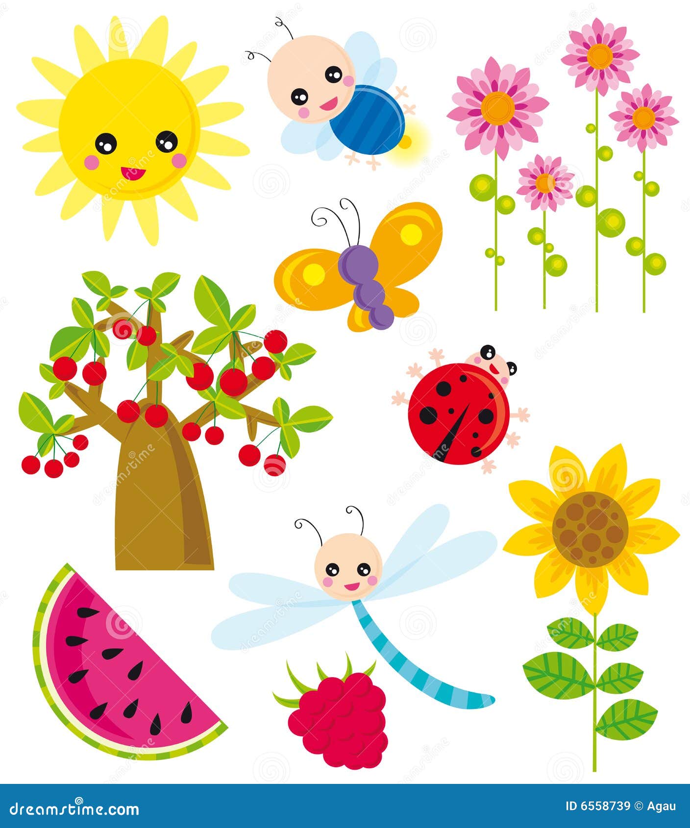 Season elements- summer stock illustration. Illustration of white - 6558739