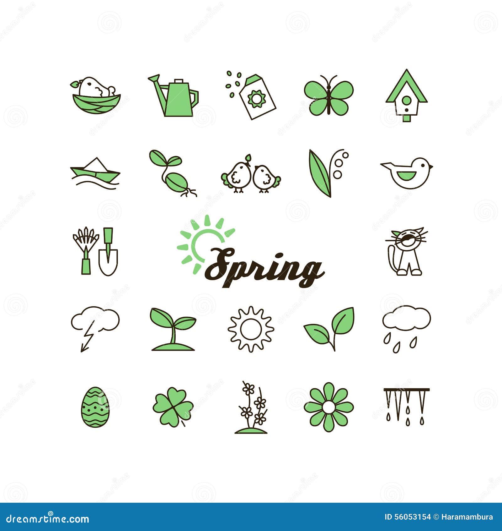 Season - spring. stock vector. Illustration of grass - 56053154