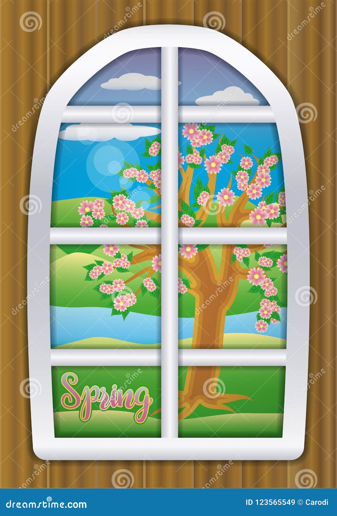 Season Spring Time Window, Vector Stock Vector - Illustration of season ...
