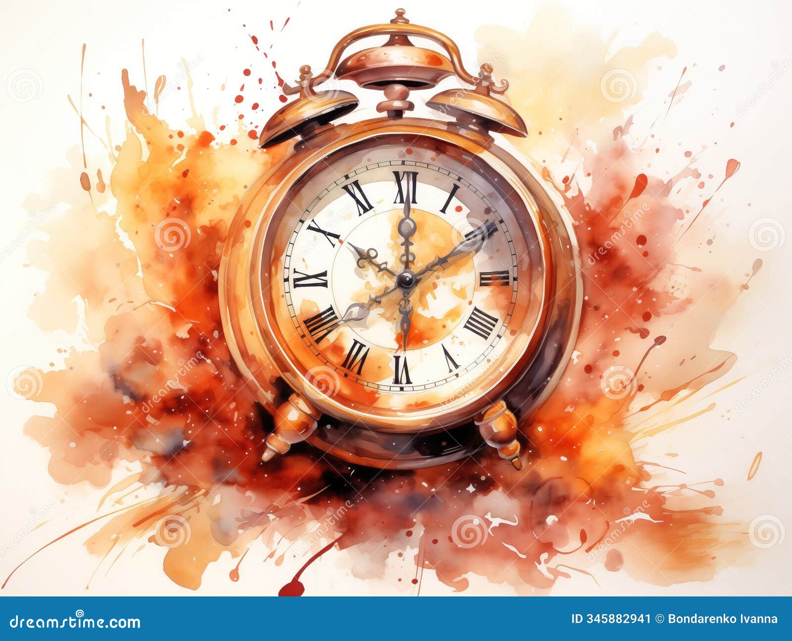 Season Time Banner Design with Clock and Elements Concept Image Stock ...