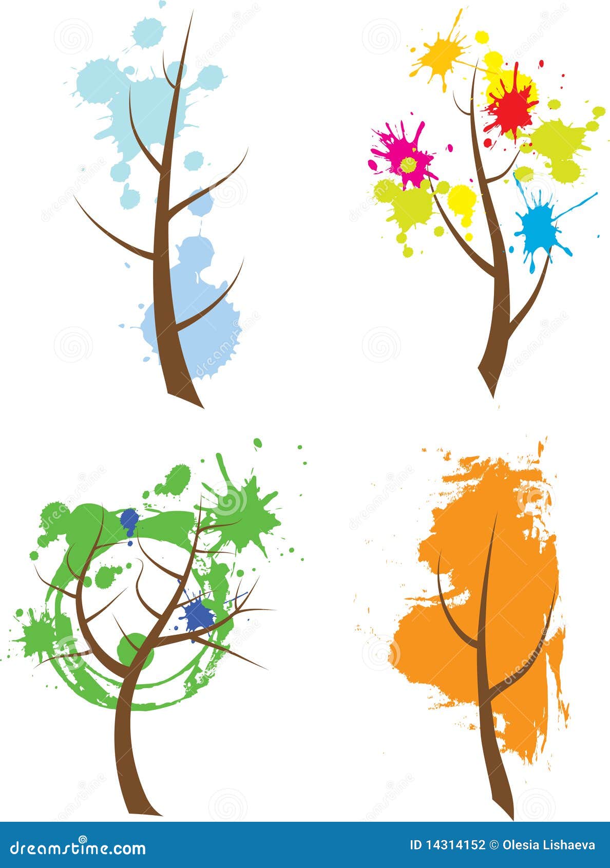 Season trees stock vector. Illustration of unique, illustrated - 14314152