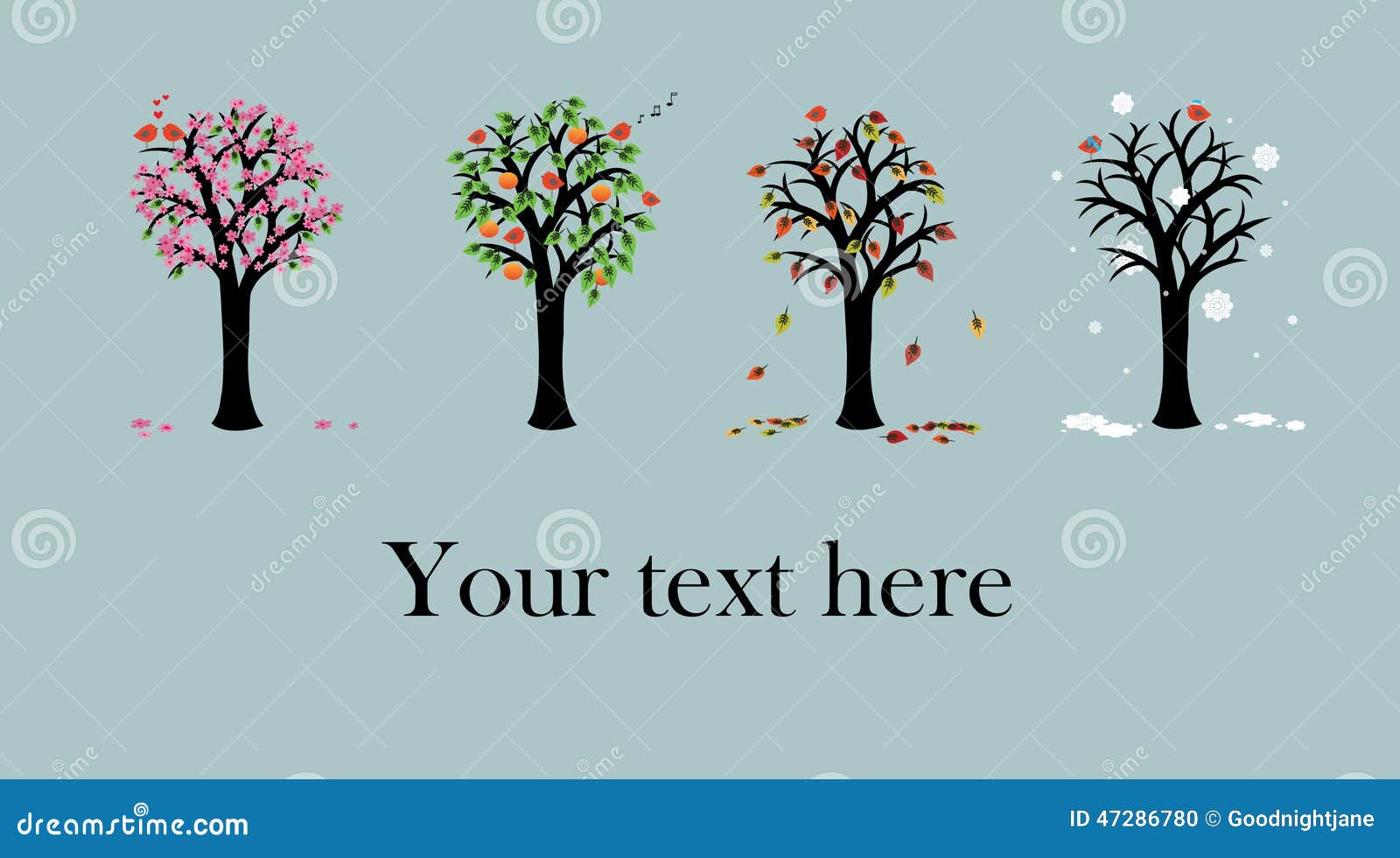 4 season stock vector. Illustration of seasonal, nature - 47286780