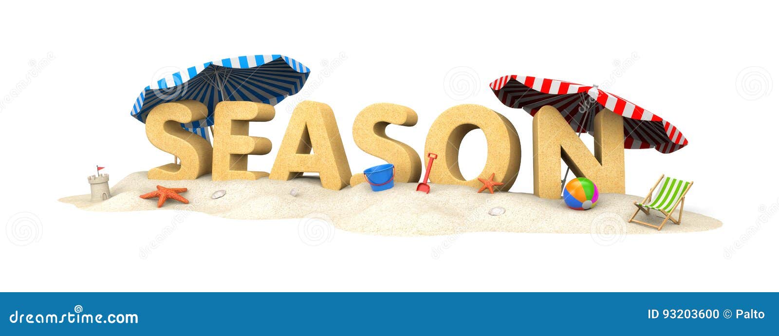 SEASON - word of sand stock illustration. Illustration of july - 93203600