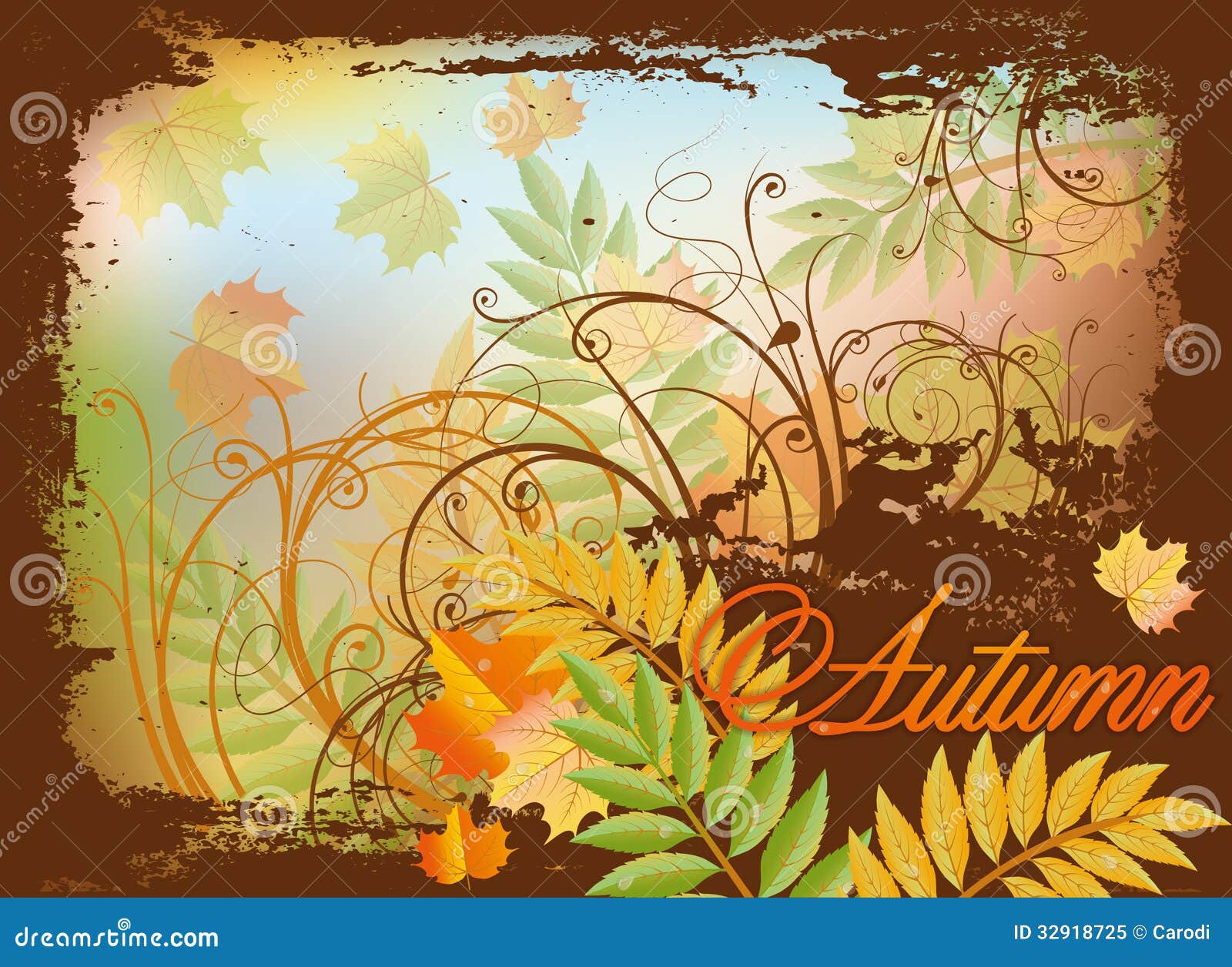 Seasonal Autumn Invitation Card Stock Vector - Illustration of natural ...