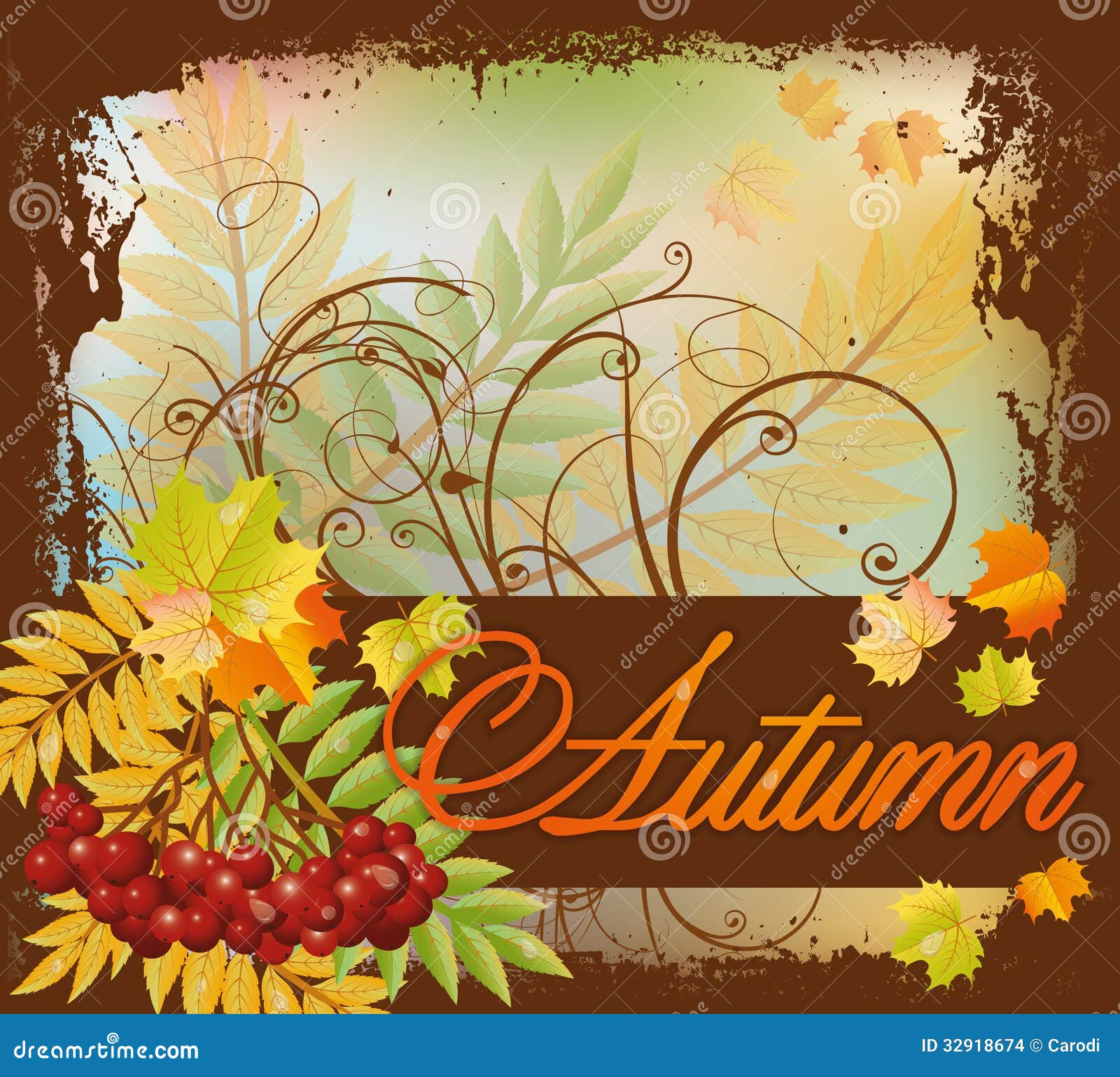 Seasonal autumn postcard stock vector. Illustration of elegance - 32918674