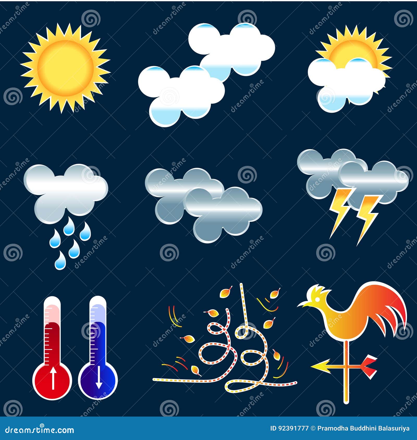 Seasonal Changes Weather Icons Stock Vector - Illustration of rain ...