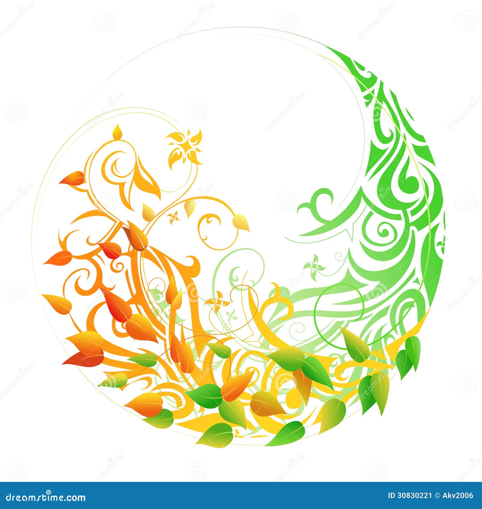 Seasonal Cycle. Spring Autumn Stock Vector - Illustration of concept ...