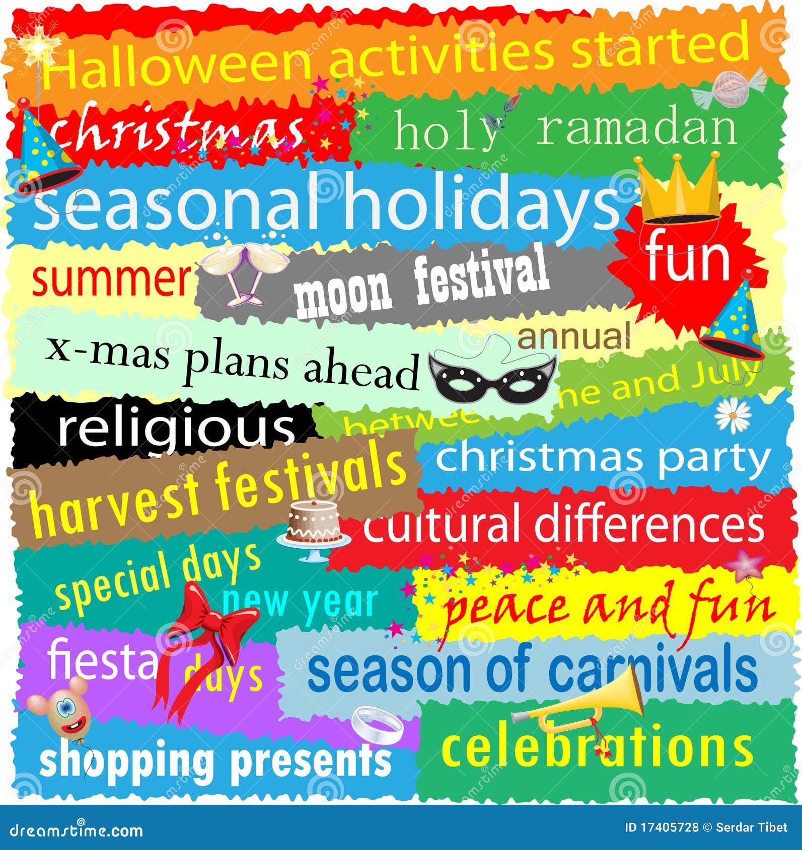 Seasonal holiday tags stock illustration. Illustration of festival ...