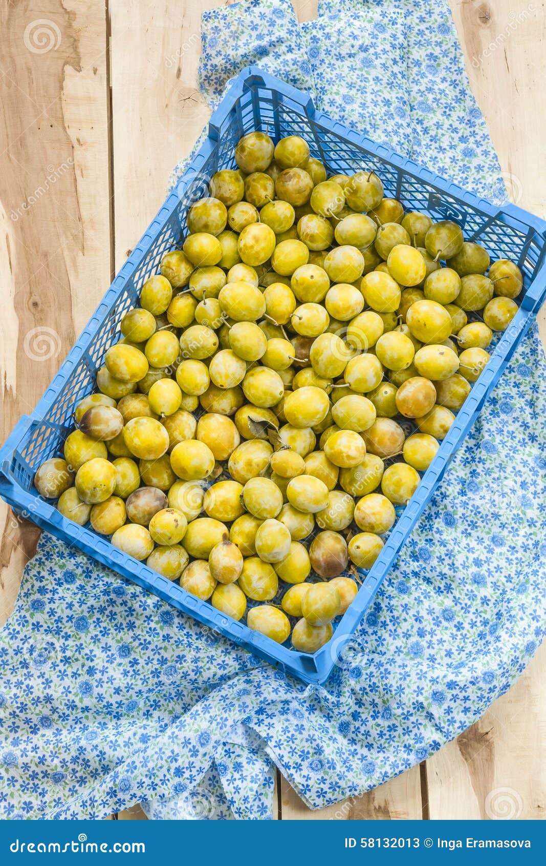 Seasonal Plum in Box on the Wooden Backround Stock Image - Image of ...