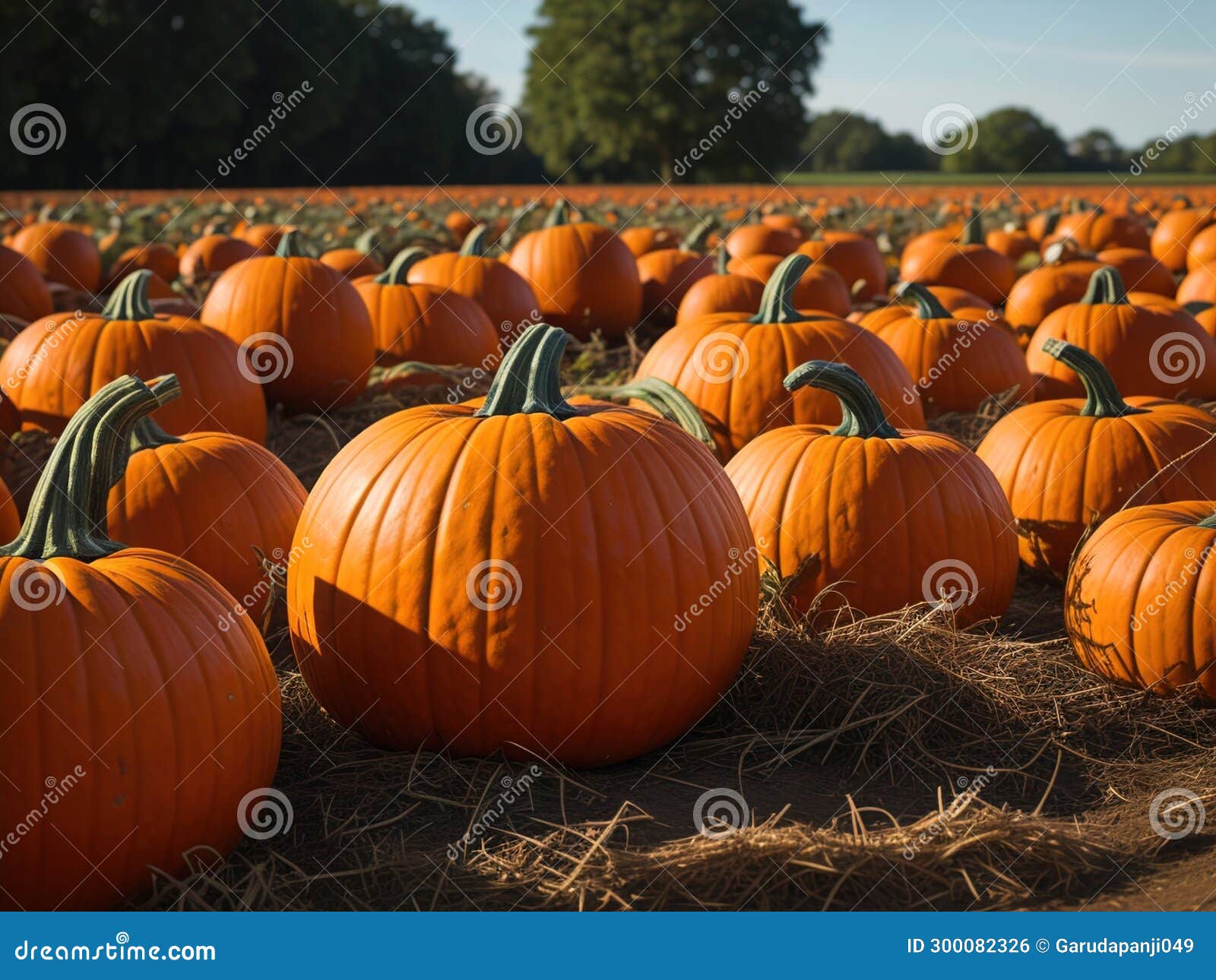 Seasonal Pumpkin Fields in Autumn. Pumpkin Plantation Scene Stock ...