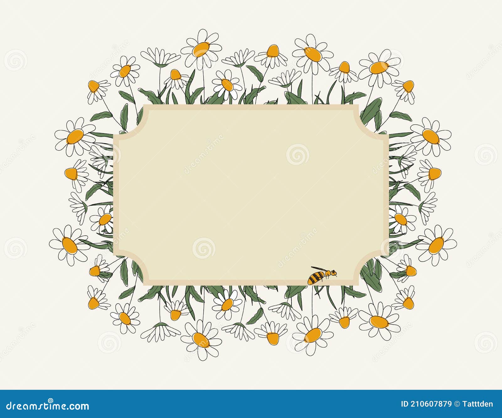 Seasonal Spring Hand Drawn Frame Vector Background.Summer Decorative ...