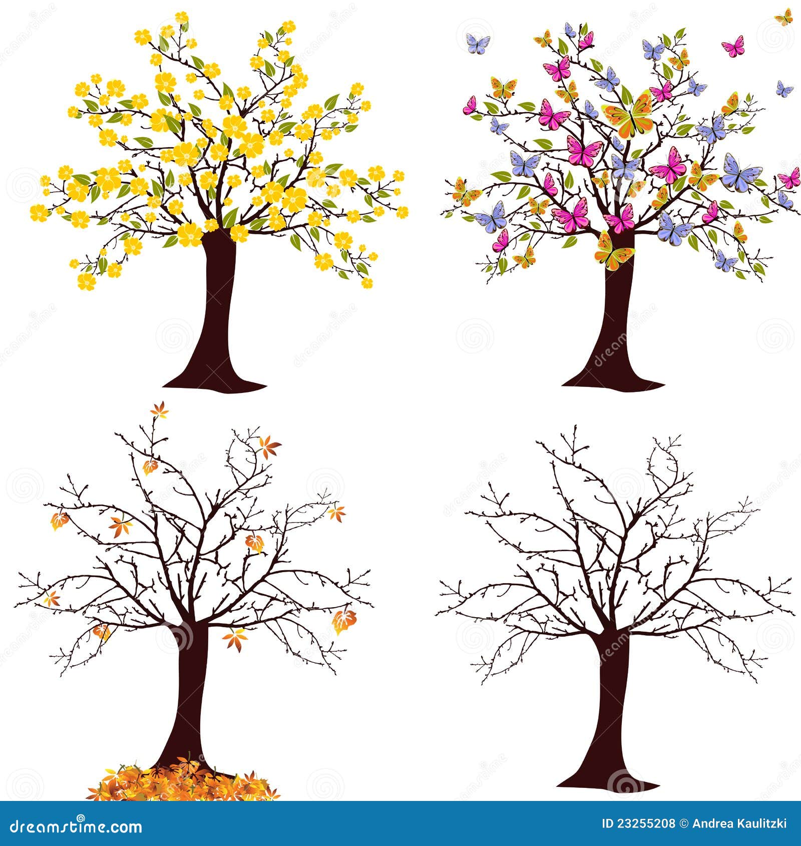 Seasonal tree stock illustration. Illustration of card - 23255208
