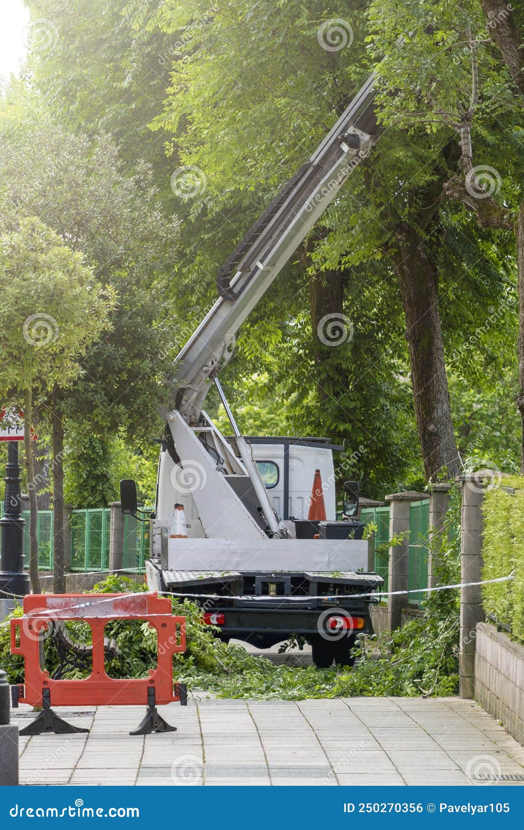 Seasonal Tree Pruning with a Lifting Work Platform of Hydraulic Car ...