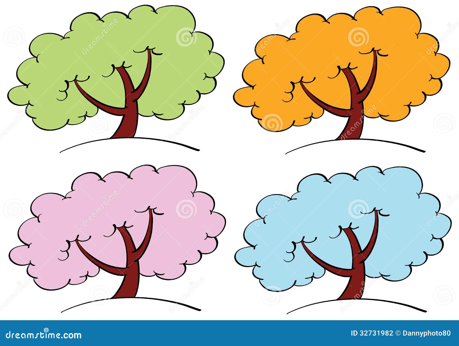 Seasonal trees stock vector. Illustration of curves, element - 32731982