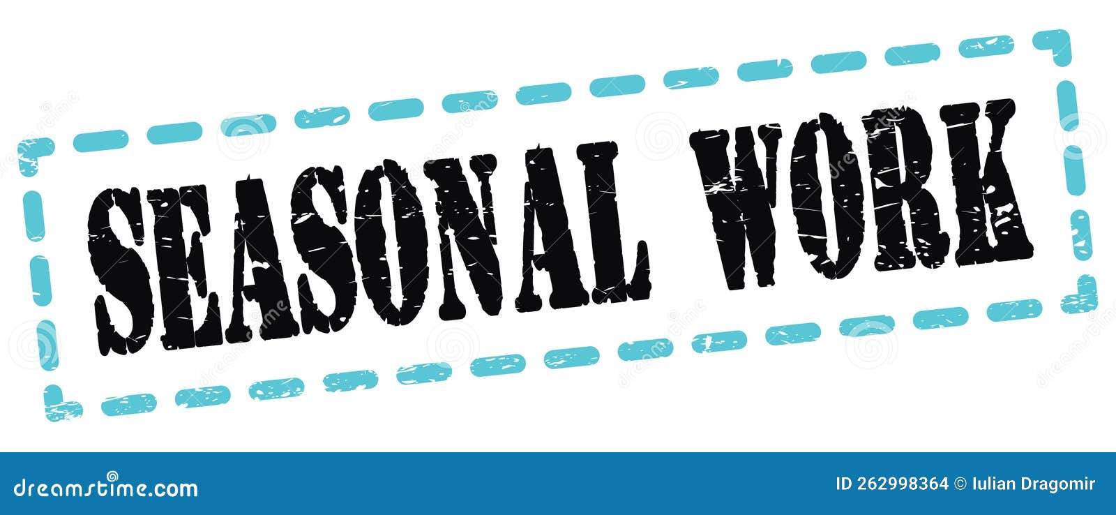 SEASONAL WORK Text Written on Blue-black Stamp Sign Stock Illustration ...