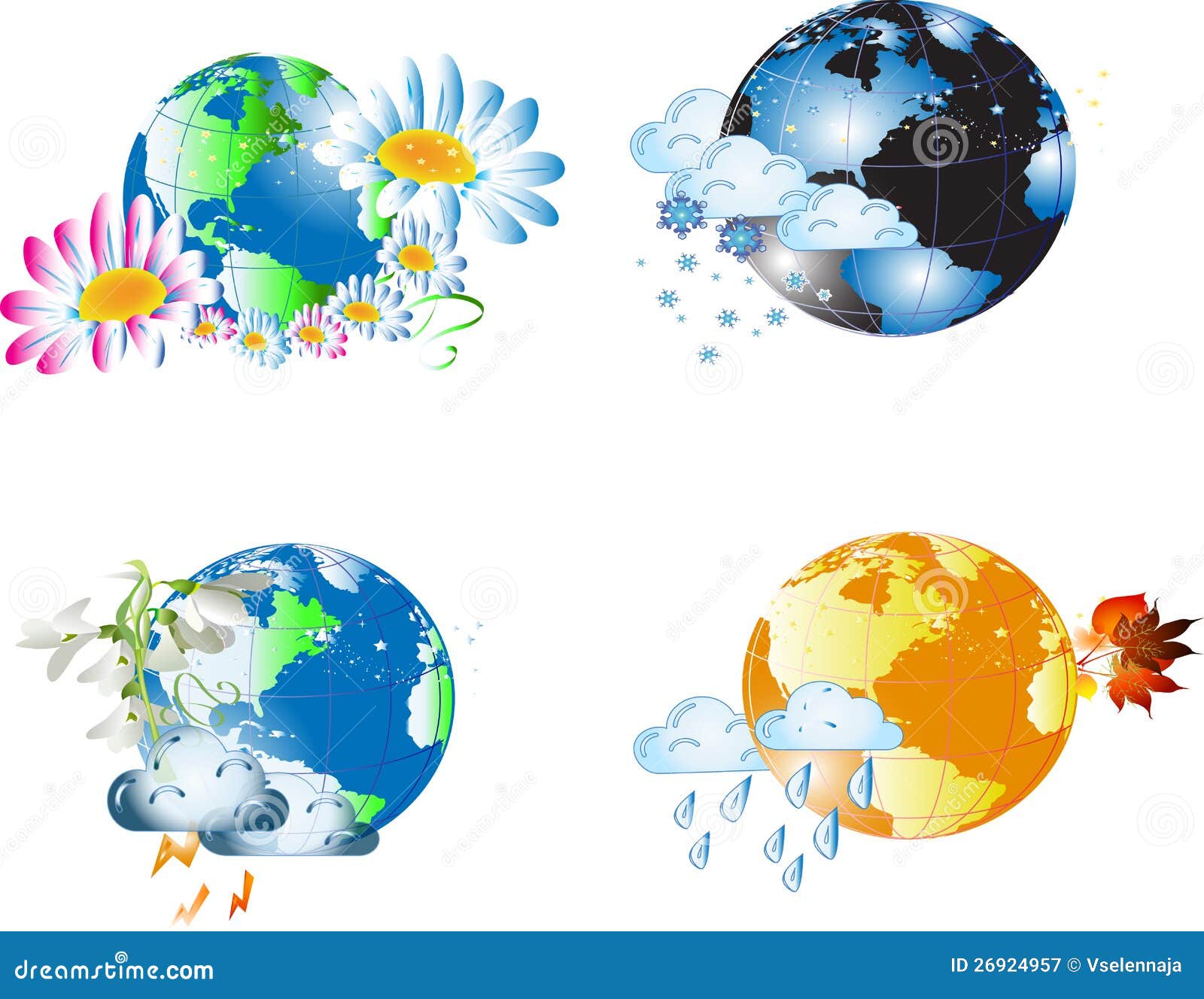Seasonal world stock illustration. Illustration of seasons - 26924957