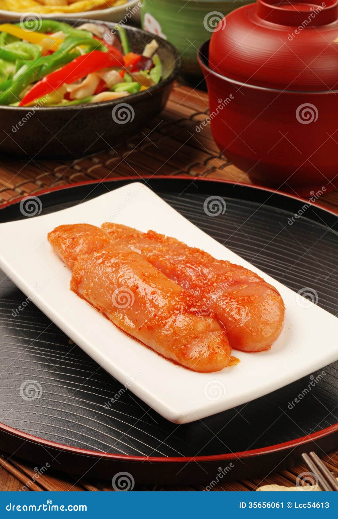 Seasoned cod roe stock image. Image of flavored, food - 35656061